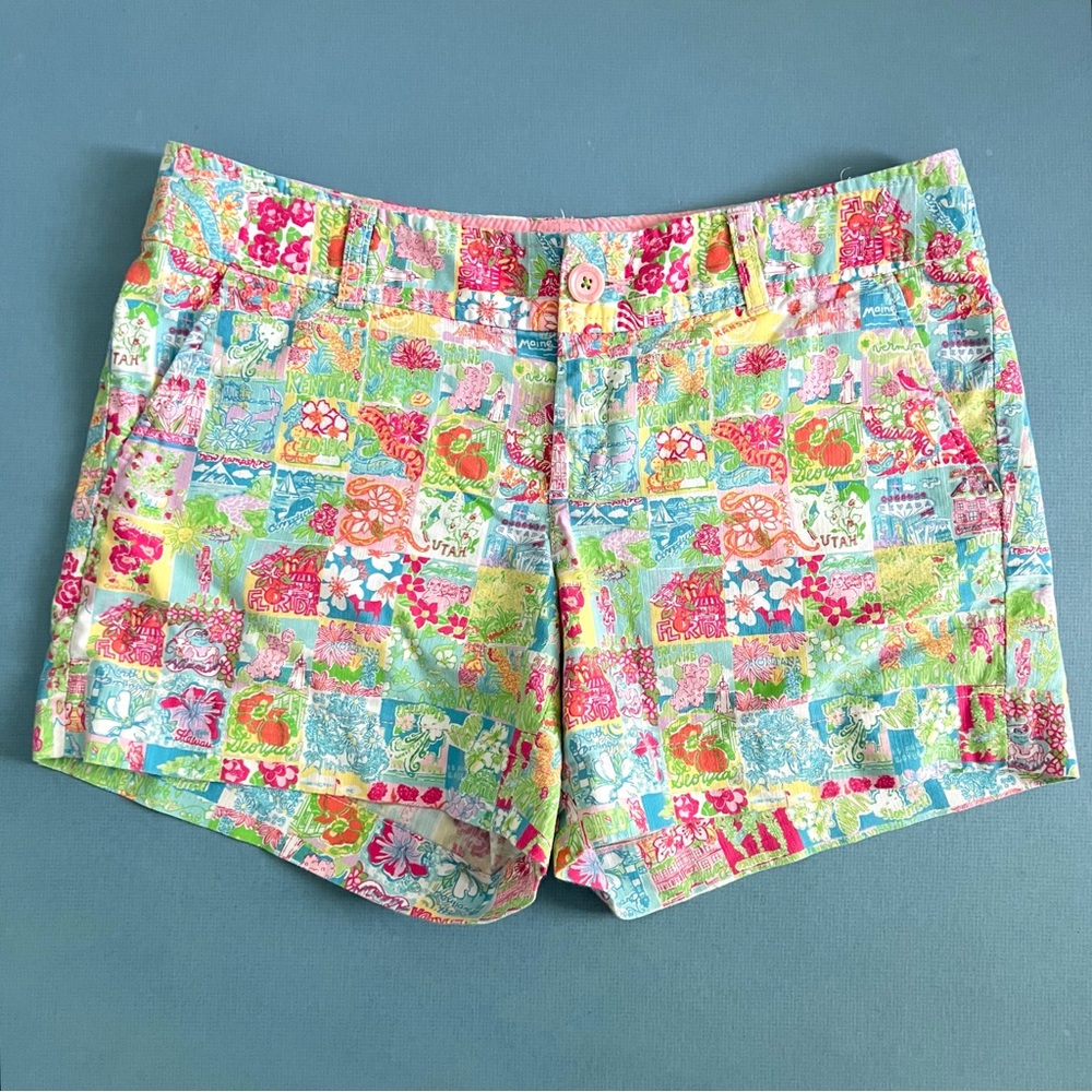 Lilly Pulitzer Callahan State Of Mind Patchwork Shorts - Gem